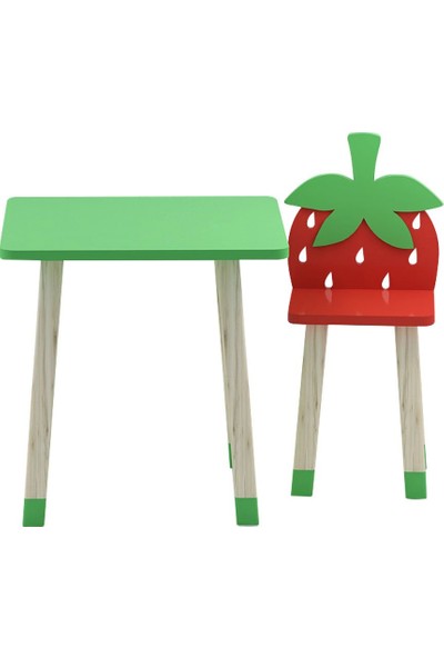 Odun Concept Çocuk Masa Sandalyesi Çilek Ahşap