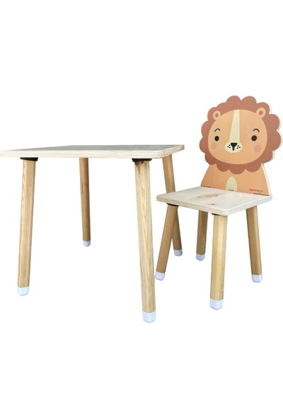 Odun Concept Doğal Ahşap Çocuk Aktivite Masa ve Sandalye Takımı Lion/aslan Odun Concept Doğal Ahşap Çocuk Aktivite Masa ve Sandalye Takımı Lion/aslan