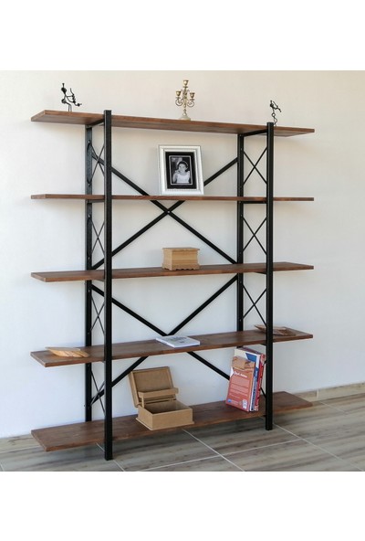 Metlino Metal Ahşap Kitaplık Ofis Büro Raf