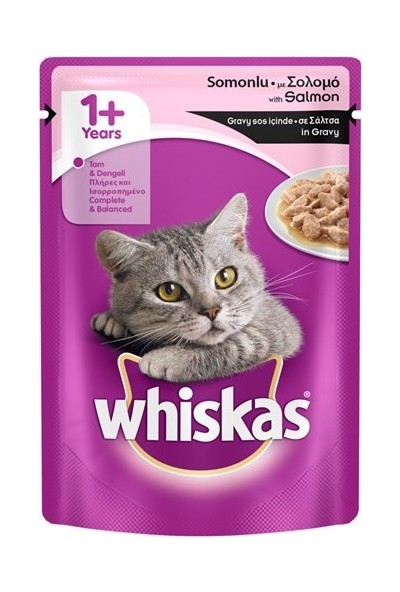 Whiskas Pouch Somonlu Yaş Kedi Maması 100 Gr x 24 Adet