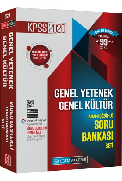 Pegem Akademi 2020 KPSS Genel Yetenek Genel Kültür Tamamı Çözümlü Soru Bankası Seti (5 Kitap Takım) Pegem Akademi 2020 KPSS Genel Yetenek Genel Kültür Tamamı Çözümlü Soru Bankası Seti (5 Kitap Takım)