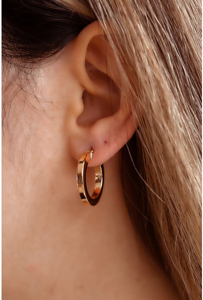 Semiz Kuyumculuk Köşeli Vintage Düz Halka Altın Küpe Semiz Kuyumculuk Köşeli Vintage Düz Halka Altın Küpe