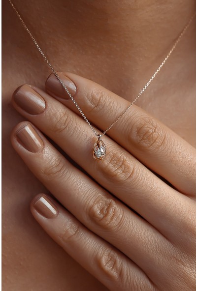 Semiz Kuyumculuk 14 Ayar Spiral Damla Kolye