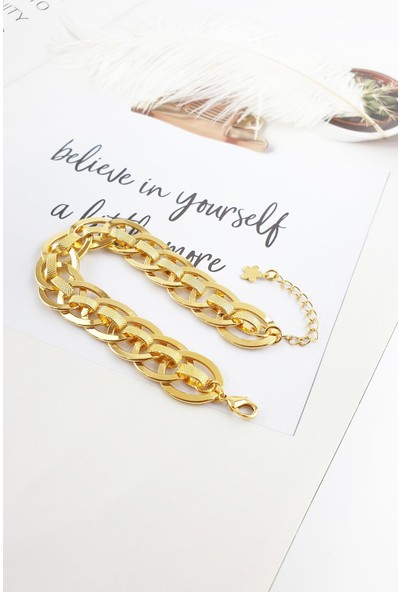 CLK Altın Kaplama Içiçe Geçmeli Uzay Yolu Bileklik B600