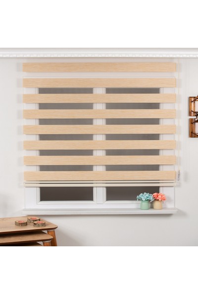 Sütlü Kahve Bambu Zebra Perde Etek Dilimsiz 100 x 200 cm