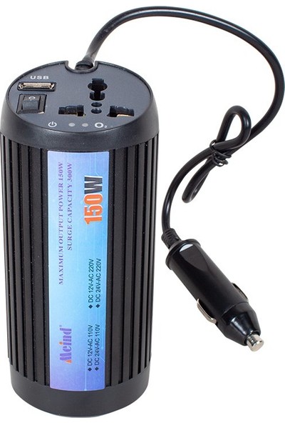 Powermaster PM-19826 150 Watt 12 Volt Usbli Çakmaktan Power Inverter Powermaster PM-19826 150 Watt 12 Volt Usbli Çakmaktan Power Inverter
