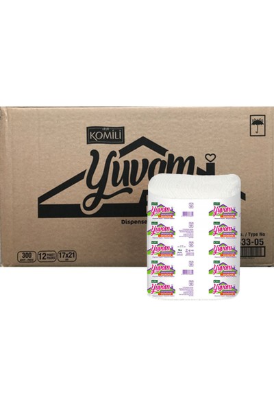 Komili Yuvam Profesyonel Ekonomik Dispanser Peçete 300'lü 12 Adet 17x21 cm Komili Yuvam Profesyonel Ekonomik Dispanser Peçete 300'lü 12 Adet 17x21 cm