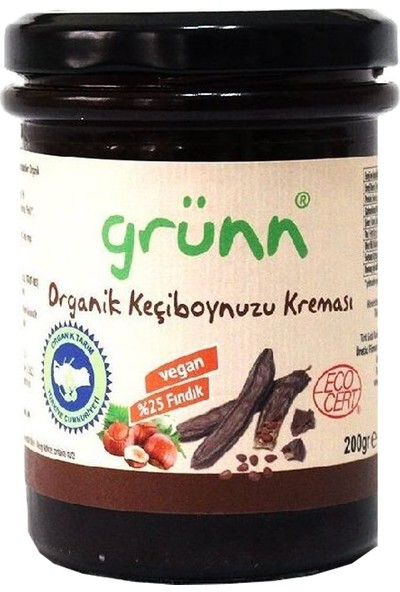 Grünn Organik Keçiboynuzu Kreması 200 Gr Grünn Organik Keçiboynuzu Kreması 200 Gr