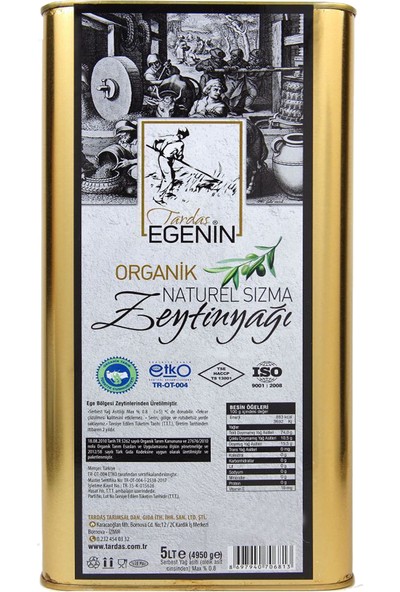 Tardaş Egenin Organik Sızma Zeytinyağı 5 Lt Teneke Tardaş Egenin Organik Sızma Zeytinyağı 5 Lt Teneke