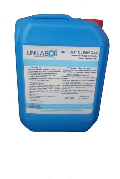 Unilabor Unı Foot Clean Qac Konsantre Ayak Paspas Temizleme Solüsyonu Unilabor Unı Foot Clean Qac Konsantre Ayak Paspas Temizleme Solüsyonu