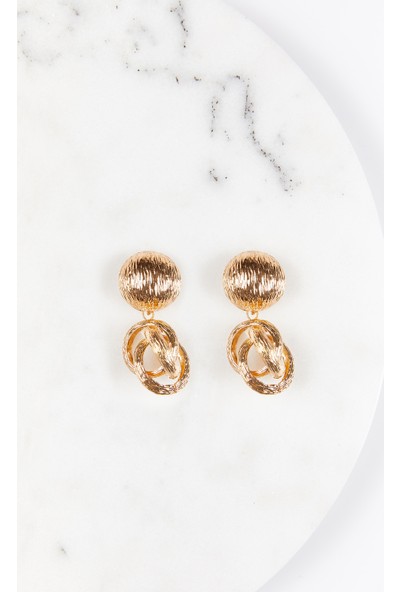 Oleg Cassini Abiye Küpesi Altın Rengi Halkalı