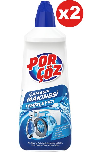 Porçöz Çamaşır Makinesi Temizleyici 2 x 400 ml