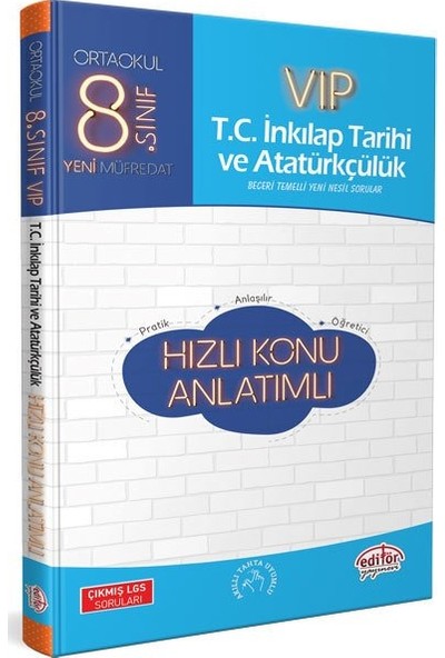 Editör Yayınları 8. Sınıf VIP İnkilap Tarihi Ve Atatürkçülük Hızlı Konu Anlatımlı Editör Yayınları 8. Sınıf VIP İnkilap Tarihi Ve Atatürkçülük Hızlı Konu Anlatımlı