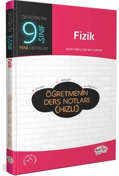 Editör Yayınları 9. Sınıf Fizik Öğretmenin Hızlı Ders Notları