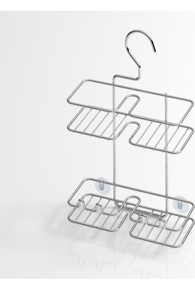Tekno-tel Asılabilir Kancalı Askılı Banyo Rafı Krom BK067
