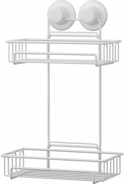Tekno-tel Vakumlu 2 Katlı Banyo Rafı Beyaz DM242 Tekno-tel Vakumlu 2 Katlı Banyo Rafı Beyaz DM242