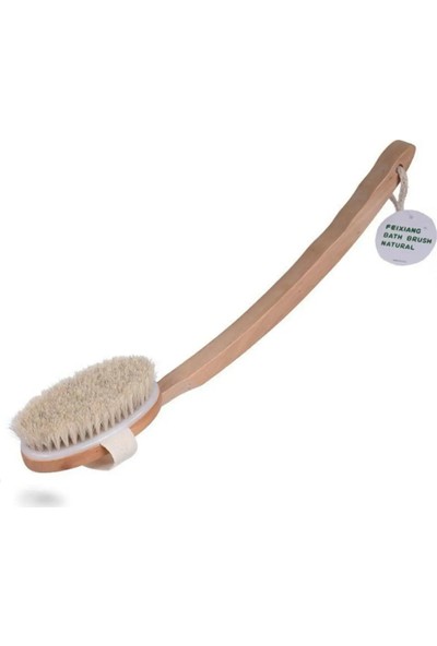 Qax Selülit Karşıtı At Kılı Fırçası Doğal Oval Saplı