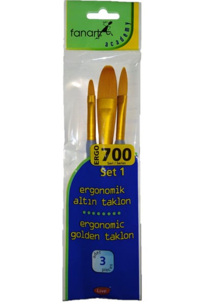 Fanart 700 Serisi Ergonomik Altın Taklon Set-1 3'lü Fanart 700 Serisi Ergonomik Altın Taklon Set-1 3'lü