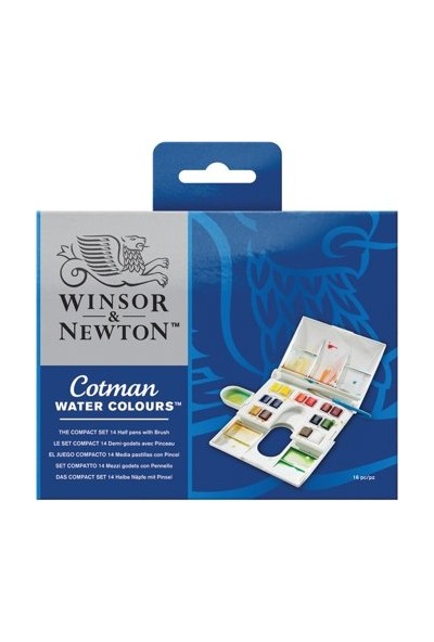 Winsor & Newton Cotman Compact Set Yarım Tablet Sulu Boya Seti 14'lü Winsor & Newton Cotman Compact Set Yarım Tablet Sulu Boya Seti 14'lü