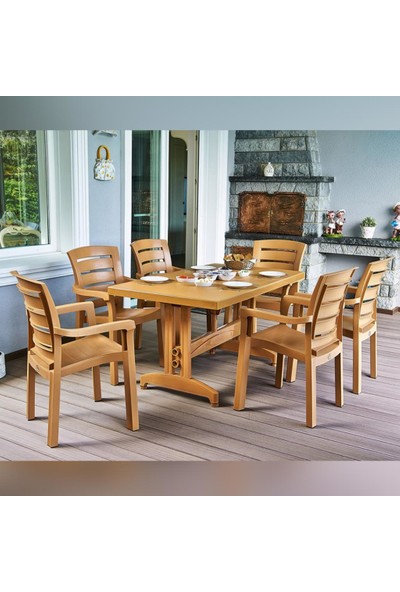 Holiday Nova 6 Kişilik Bahçe Balkon Masa Takımı 6 Sandalyeli