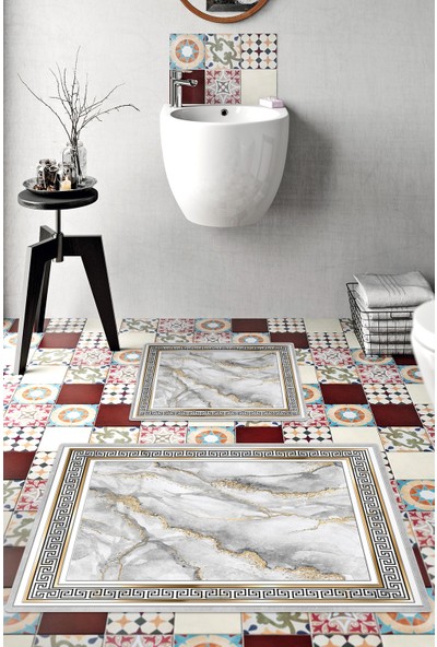 Colizon 60X90 - 50X60 Marbo Dijital Banyo Halısı Klozet Takımı 2'li Paspas Seti Colizon 60X90 - 50X60 Marbo Dijital Banyo Halısı Klozet Takımı 2'li Paspas Seti