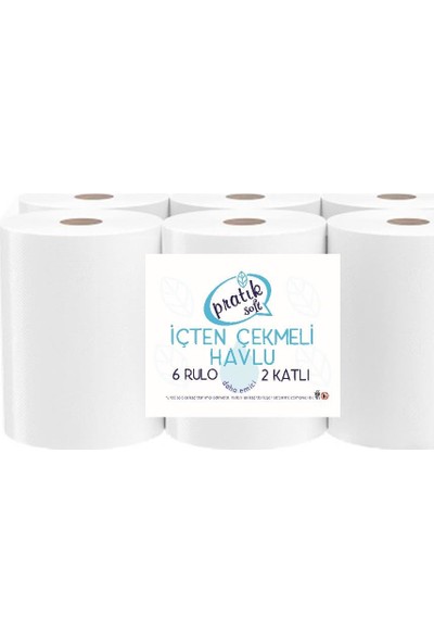 Pratik Soft Içten Çekmeli Kağıt Havlu 6 Rulo Pratik Soft Içten Çekmeli Kağıt Havlu 6 Rulo