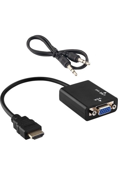 Concord C-845 HDMI To VGA Adaptör (25CM) + Aux Kablo (50CM) Concord C-845 HDMI To VGA Adaptör (25CM) + Aux Kablo (50CM)