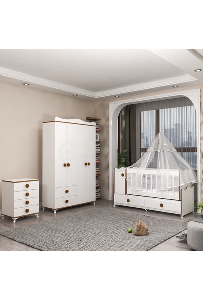 Garaj Home Pırlanta Yıldız 4 Kapaklı Bebek Odası Takımı Sümela - Yatak + Uyku Seti Kombinli Garaj Home Pırlanta Yıldız 4 Kapaklı Bebek Odası Takımı Sümela - Yatak + Uyku Seti Kombinli