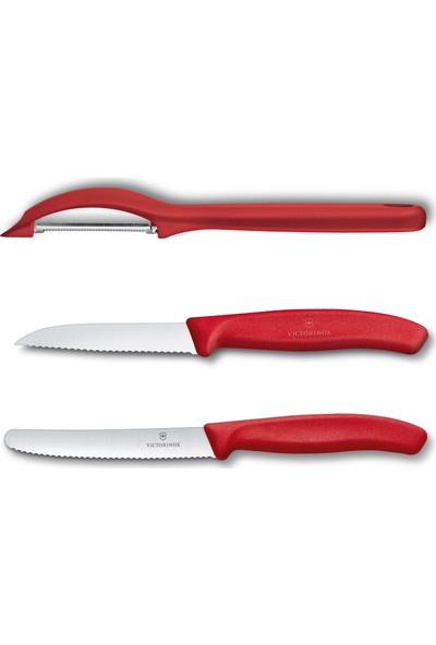 Victorinox Soyacak Soyma ve Domates Bıçağı Seti Kırmızı Victorinox Soyacak Soyma ve Domates Bıçağı Seti Kırmızı