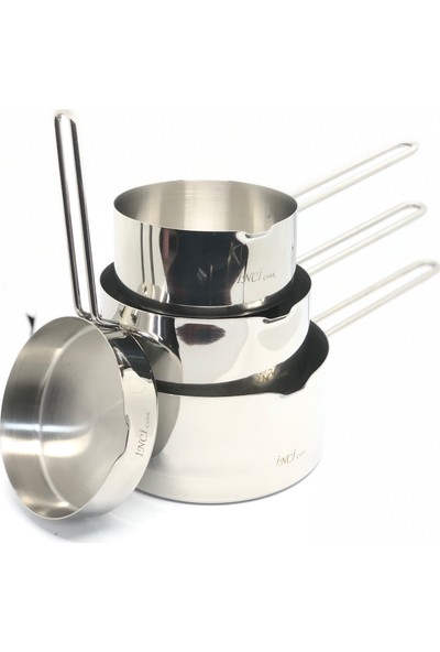 Inci Çelik Kaçerola Sütlük 4'lü Set