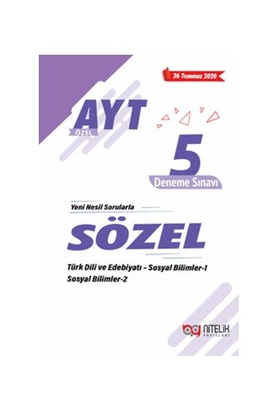 Nitelik Yayınları YKS AYT Sözel 5 Deneme Sınavı