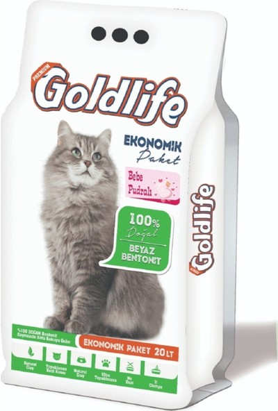 Goldlife Ekonomik Paket Bebek Pudra Kokulu Kedi Kumu 20 lt Goldlife Ekonomik Paket Bebek Pudra Kokulu Kedi Kumu 20 lt