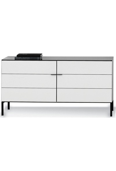 Enza Home CRYSTAL 2 Kapaklı Yüksek TV Sehpası 60x120x45 cm