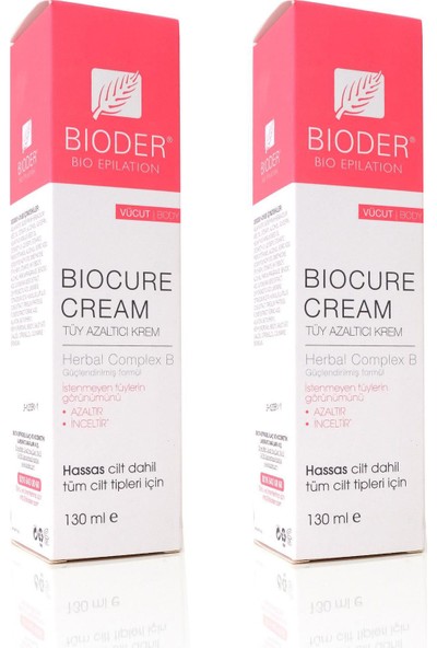 Bioder Biocure Tüy Azaltıcı Vücut Kremi 130 ml 2'li Bioder Biocure Tüy Azaltıcı Vücut Kremi 130 ml 2'li
