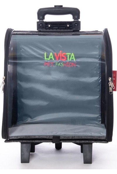Lavista Kedi Köpek Çekçekli Kale Valizi Gri