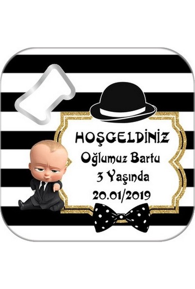 Kalbim Şekerleme Patron Bebek Siyah Beyaz Desen Temalı Kare Magnet Açacak - 20 Adet Kalbim Şekerleme Patron Bebek Siyah Beyaz Desen Temalı Kare Magnet Açacak - 20 Adet