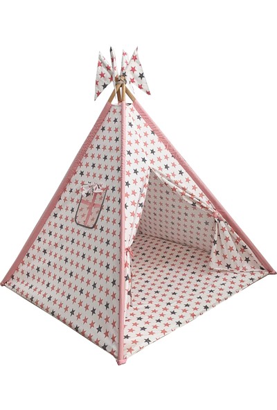 Gökmen Tekstil Oyun Çadırı Yıldızlı Pembe