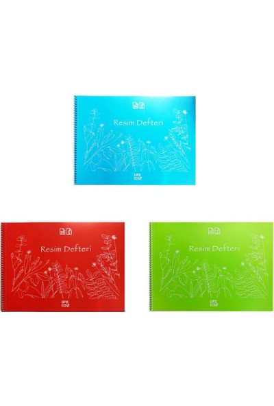 Gıpta Eco Spiralli Resim Defteri 25 Yaprak 35 x 50 cm 3'lü