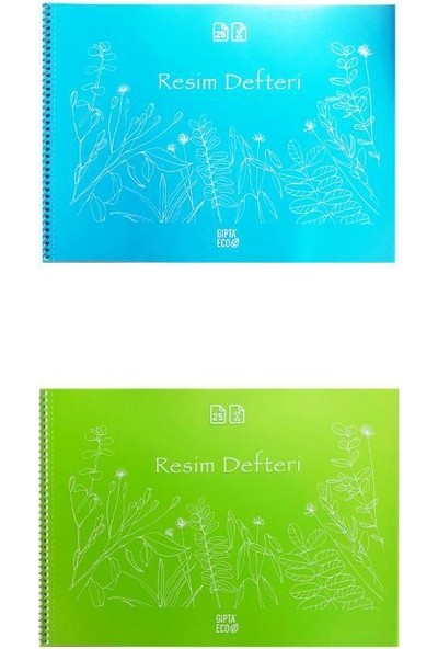 Gıpta Eco Spiralli Resim Defteri 25 Yaprak 35 x 50 cm 2'li