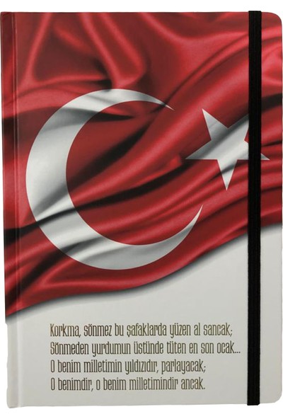 Keskin Color 96 Yaprak Çizgili Ciltli Lastikli Bayrak Defter 17 x 24 cm