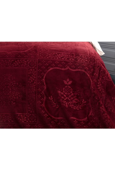 Madame Coco Rochelle Vizon Emboss Battaniye - Bordo Madame Coco Rochelle Vizon Emboss Battaniye - Bordo