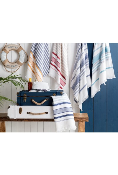 Madame Coco Hervey Armürlü Plaj Havlusu - Hardal - 75x150 cm