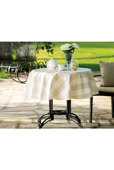 Madame Coco Majori Silinebilir Masa Örtüsü - Bej -140 cm