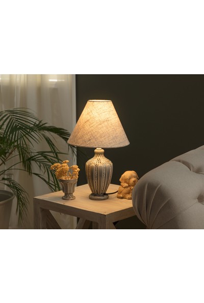 Madame Coco Précieux Cone Abajur Şapkası - Bej Madame Coco Précieux Cone Abajur Şapkası - Bej