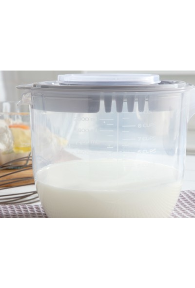 Madame Coco Madie Kapaklı Mikser Kabı - Soft Gri Madame Coco Madie Kapaklı Mikser Kabı - Soft Gri