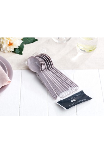 Madame Coco Darel 10'lu Kaşık Seti - Açık Mürdüm