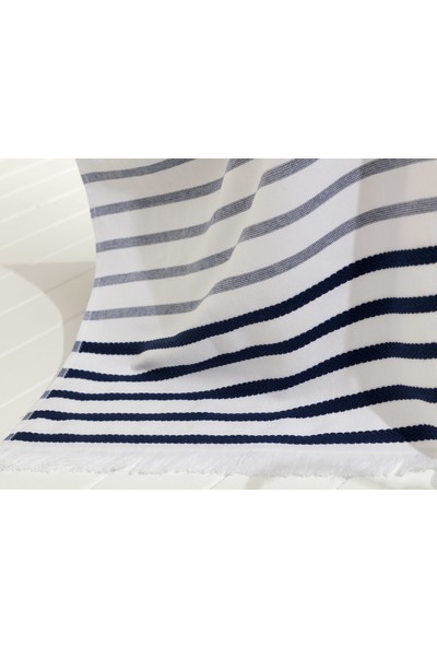 Madame Coco Marine Armürlü Plaj Havlusu - Lacivert - 75x150 cm Madame Coco Marine Armürlü Plaj Havlusu - Lacivert - 75x150 cm