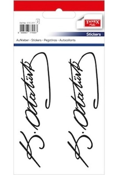 Tanex A5 Boyutu Atatürk İmzalı Etiket Siyah 2'li