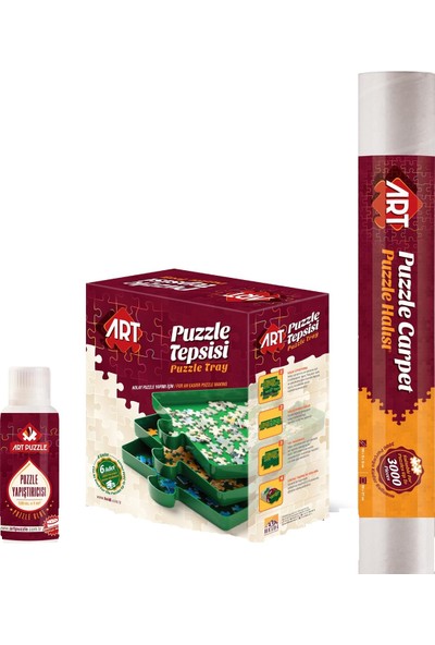 Art Puzzle 3'lü Aksesuar 3000'lik Halı + Tepsi + Yapıştırıcı