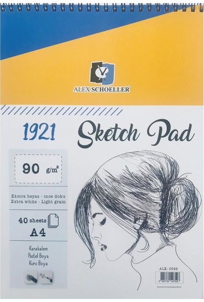 Alex Schoeller Eskiz A4 90 gr Spiralli 40 Yaprak Defter